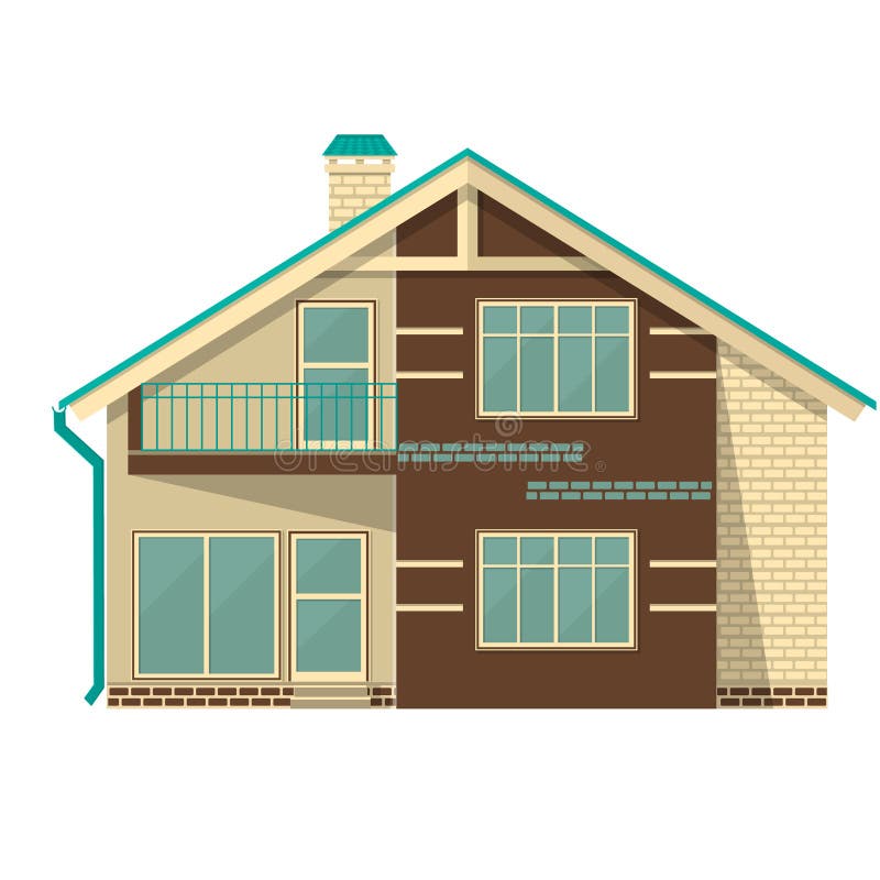 Object Isolated Cottage. Flat Design Stock Illustration - Illustration ...