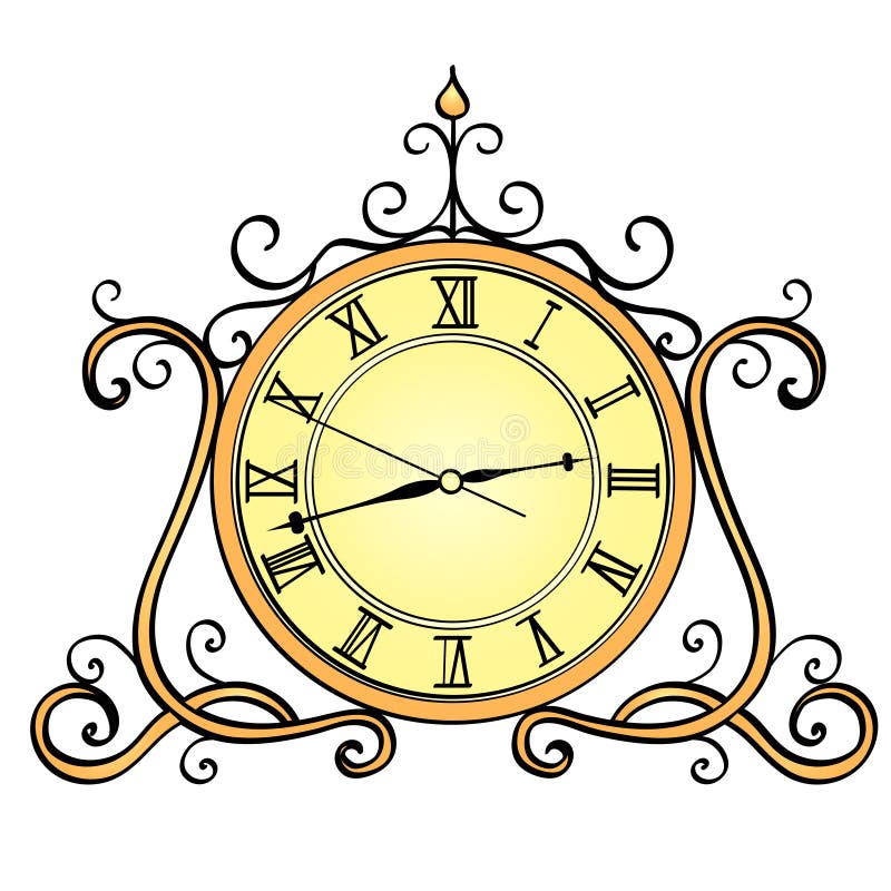 Object Isolated on White Background, Desktop Clock. Retro Object ...