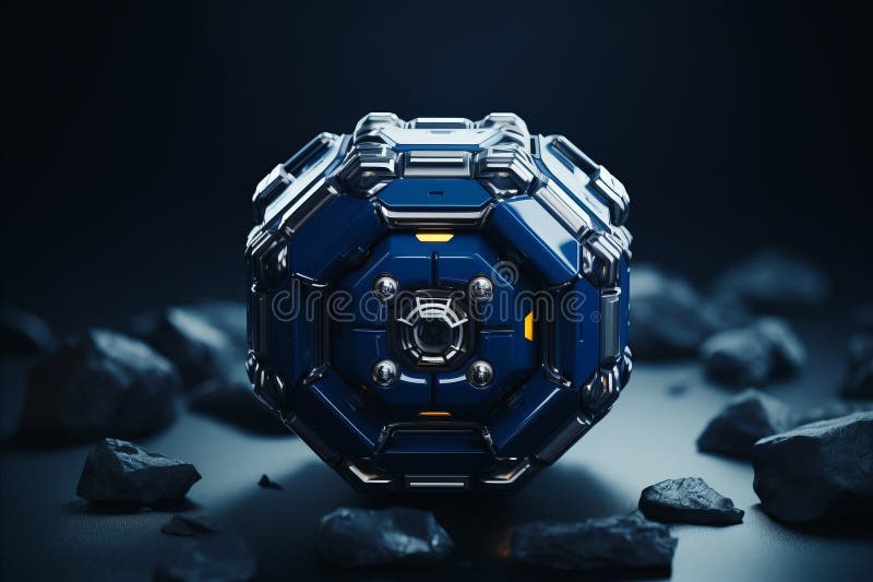 An Object that Looks Like a Blue Sphere Sitting on Top of Some Rocks ...