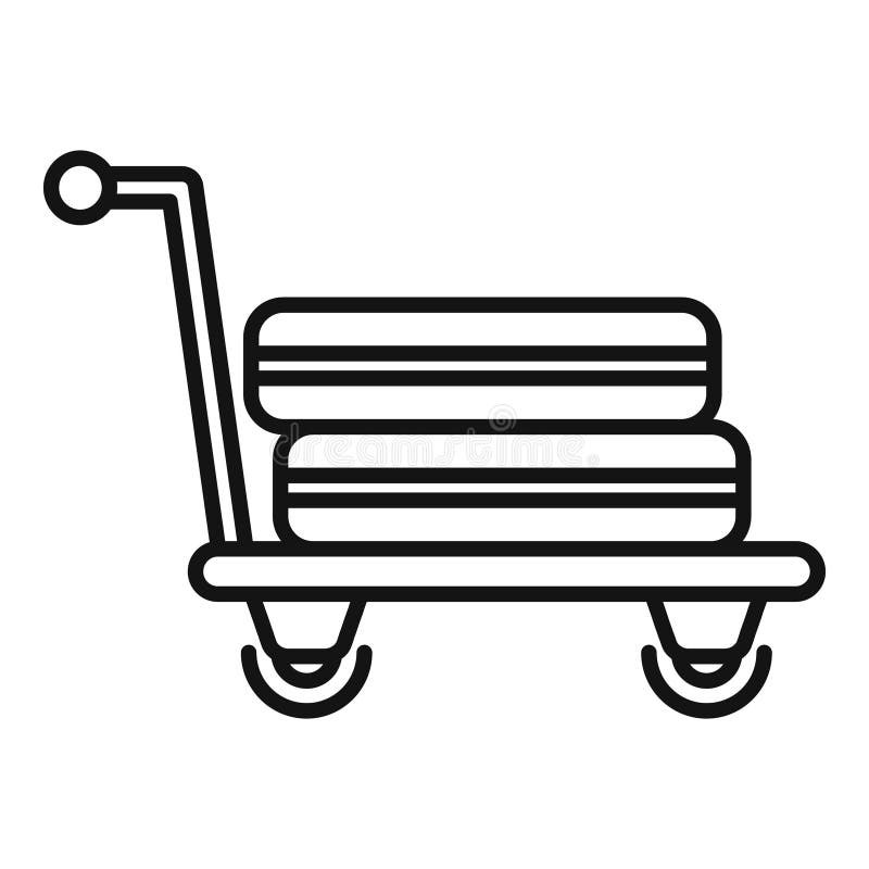 Object Moving Trolley Icon Outline Vector. Security Airport Stock ...