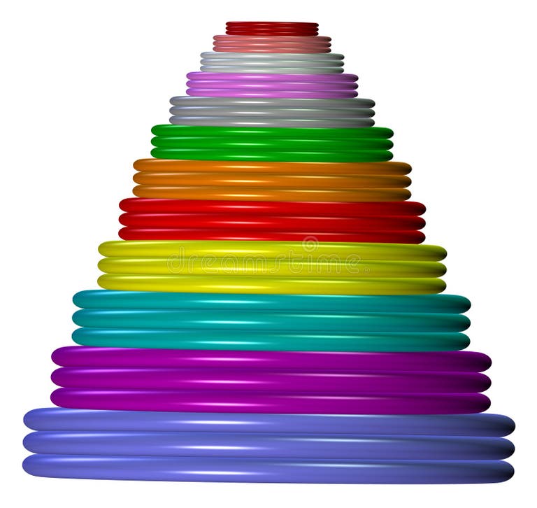 Rainbow pyramid in 3D stock illustration. Illustration of symbol ...
