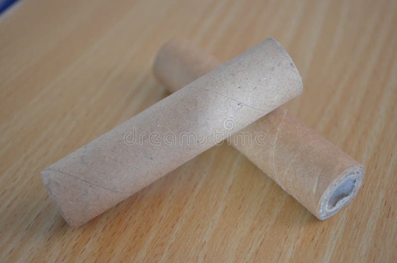 The Object 2 Pieces of Paper Roll Stock Photo - Image of material ...