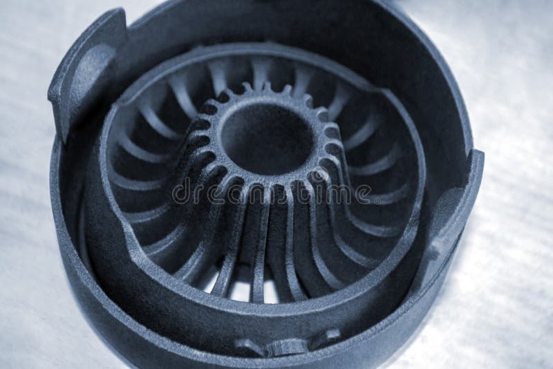 Object Printed on Industrial Powder 3D Printer Close-up. Stock Photo ...