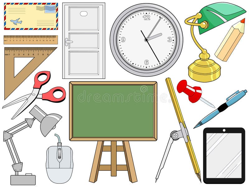 Object Related with Office and Education Stock Illustration ...
