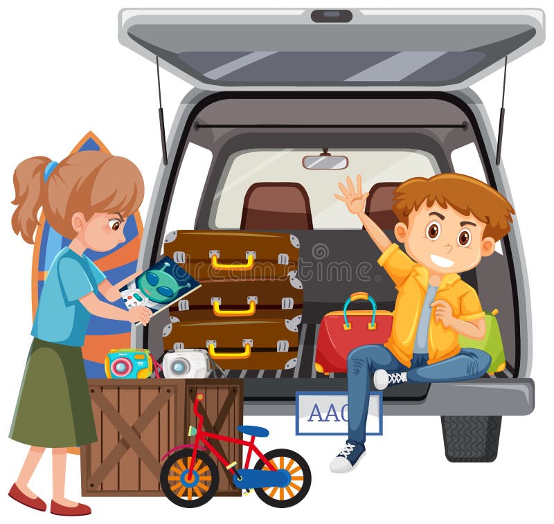 Object for Sale at the Car Boot Stock Vector - Illustration of street ...