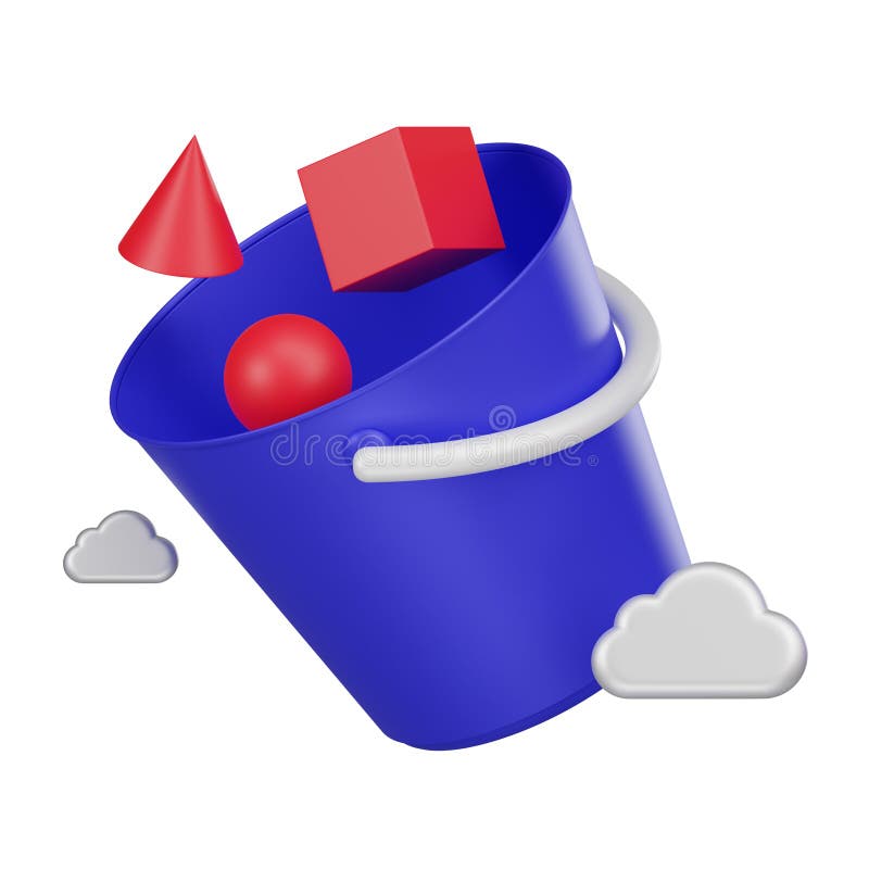 Object Storage Bucket on Cloud 3d Icon Stock Image - Illustration of ...