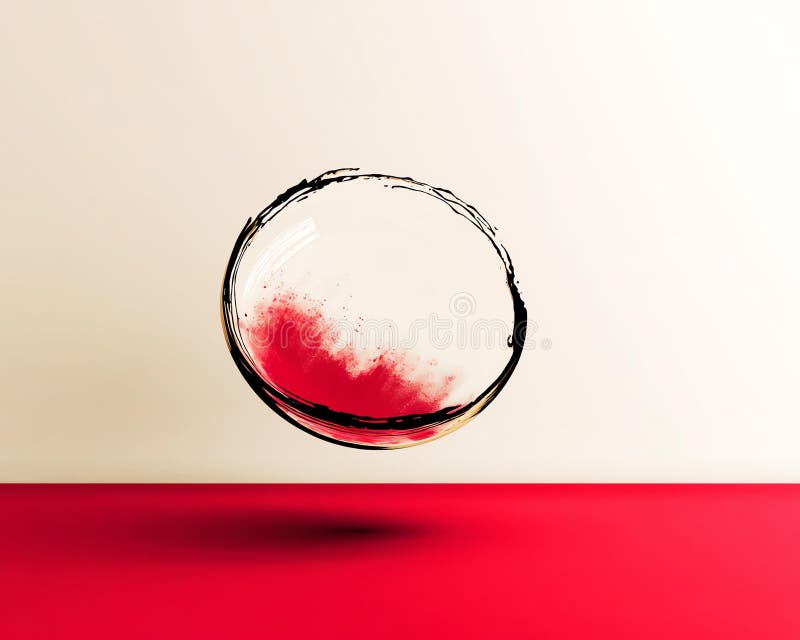 Object Subject Floating, Abstract Red Splash in Transparent Sphere on ...