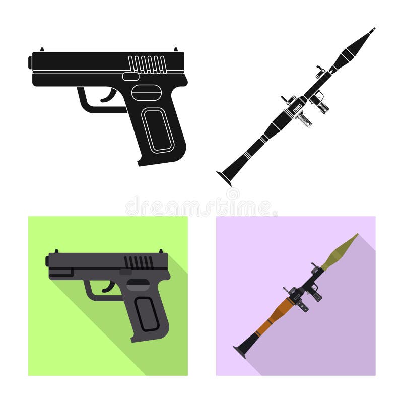 Object of Weapon and Gun Symbol. Set of Weapon and Army Stock Symbol ...