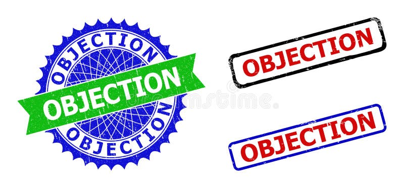 Objection Rosette And Rectangle Bicolor Stamp Seals With Unclean Styles