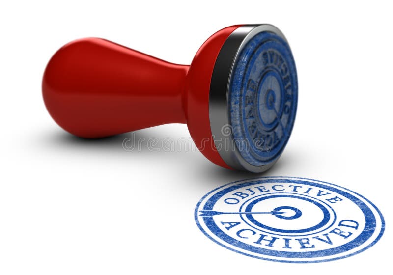 Objective Achieved stock illustration. Illustration of achieving - 77264128