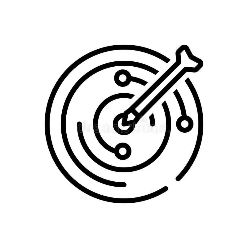 Black Line Icon for Objective, Target and Aim Stock Illustration ...