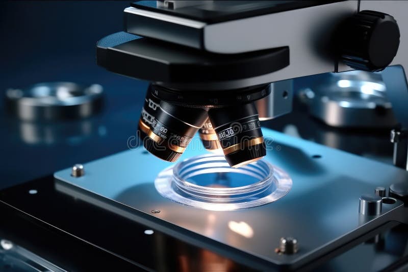 Objective Lenses of a Microscope, Light Microscope Stage and Lenses ...