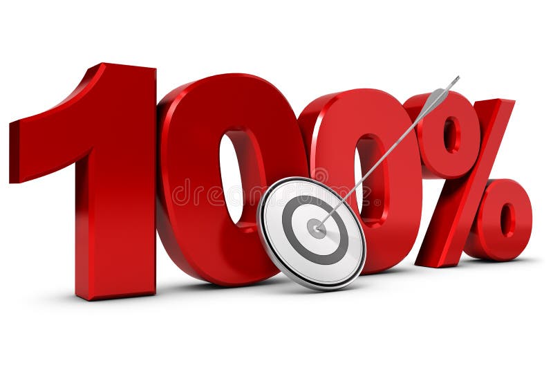 Objective One Hundred Percent. Stock Illustration - Illustration of ...