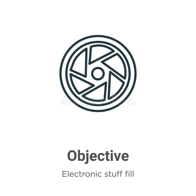Objective Outline Vector Icon. Thin Line Black Objective Icon, Flat ...