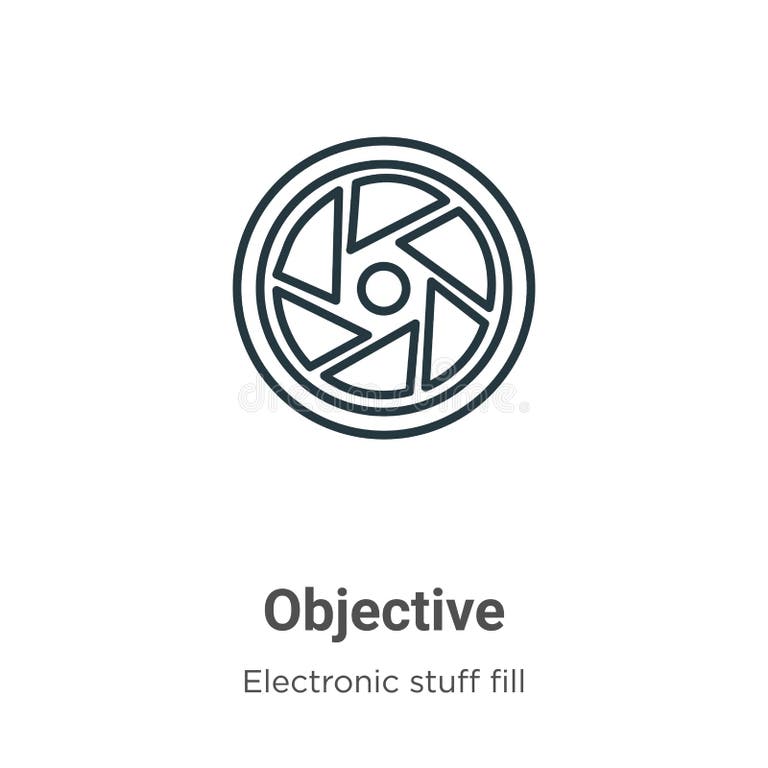 Objective Outline Vector Icon. Thin Line Black Objective Icon, Flat ...
