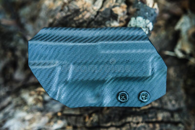 Objective Shooting Holster on the Bark of a Tree in the Forest Stock ...