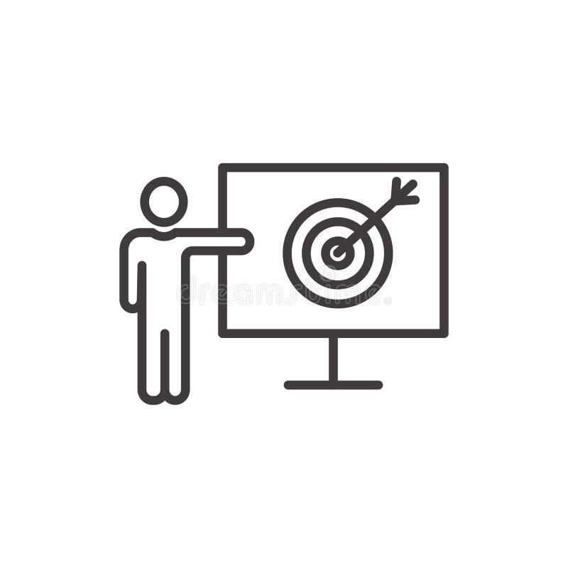 OBJECTIVE Stroke Icon in Black Stock Vector - Illustration of strategy ...