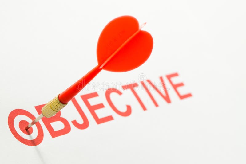 Objective Text with Dart on Target Stock Image - Image of arrow, word ...