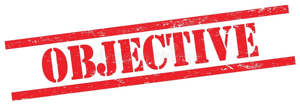 OBJECTIVE Text on Red Grungy Rectangle Stamp Stock Illustration ...