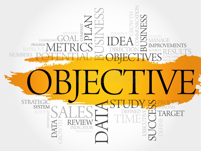 Objective word cloud stock illustration. Illustration of cloud - 205815282