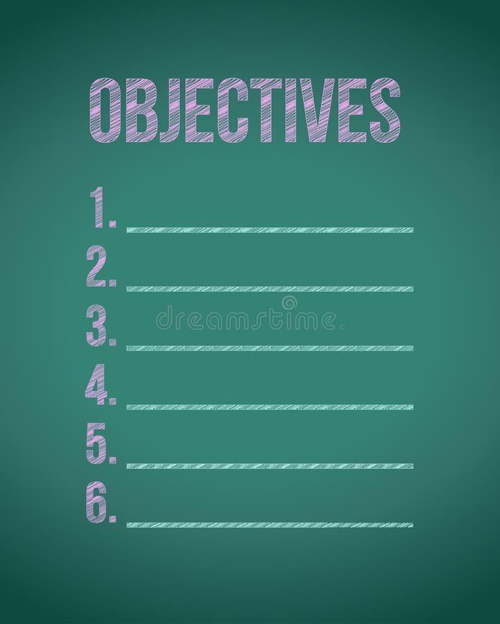 Objectives Chalk Board Illustration Stock Illustration - Illustration ...