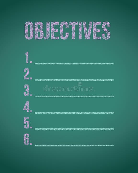 Objectives Chalk Board Illustration Stock Illustration - Illustration ...