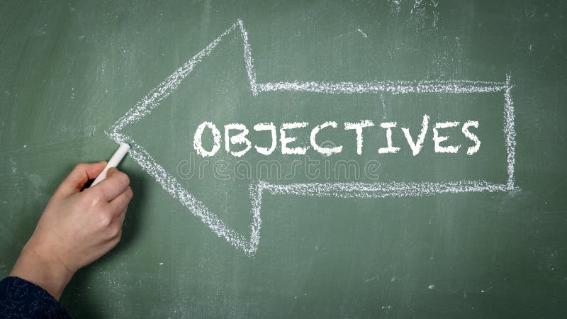 Objectives. Directional Arrow Drawn on a Chalkboard Stock Image - Image ...