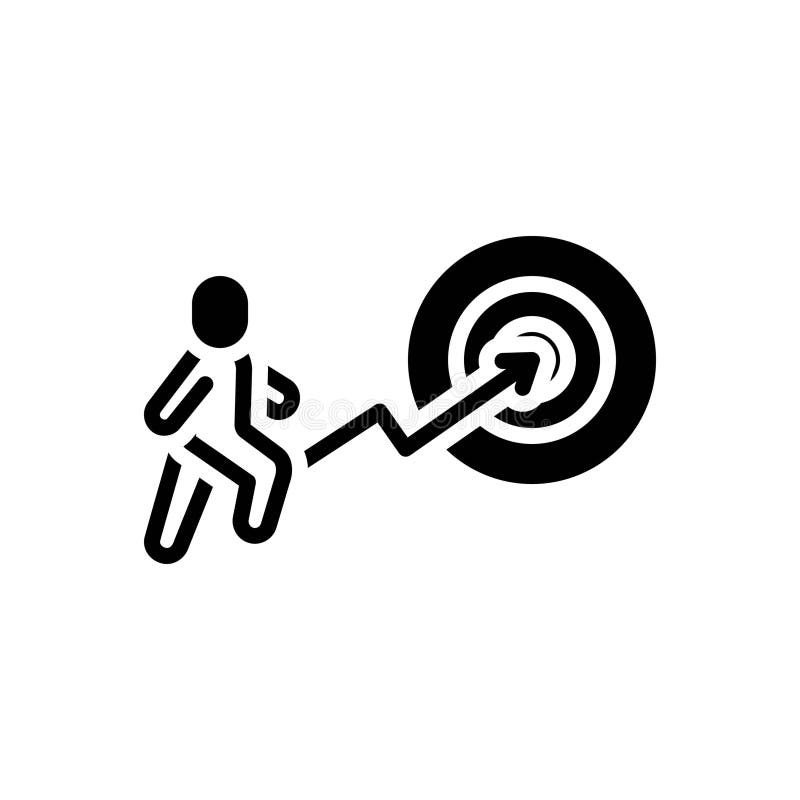 Black Solid Icon for Objectives, Purpose and Focus Stock Illustration ...