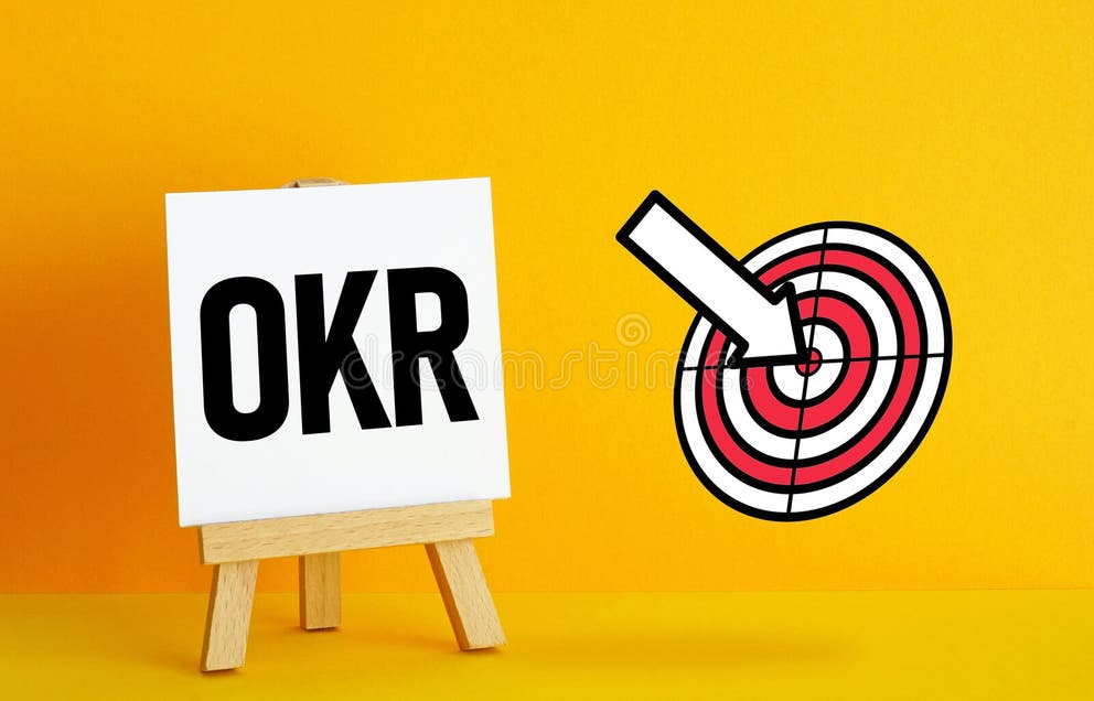 Objectives and Key Results OKR is Shown Using the Text Stock Image - Image of research, target ...