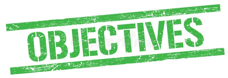 OBJECTIVES Text on Green Grungy Rectangle Stamp Stock Illustration ...
