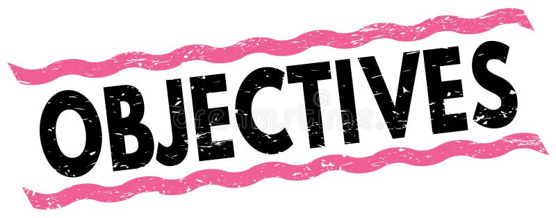 OBJECTIVES Text on Pink-black Lines Stamp Sign Stock Illustration ...