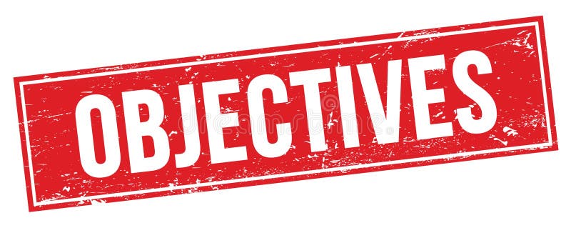 OBJECTIVES Text on Red Grungy Rectangle Stamp Stock Illustration ...
