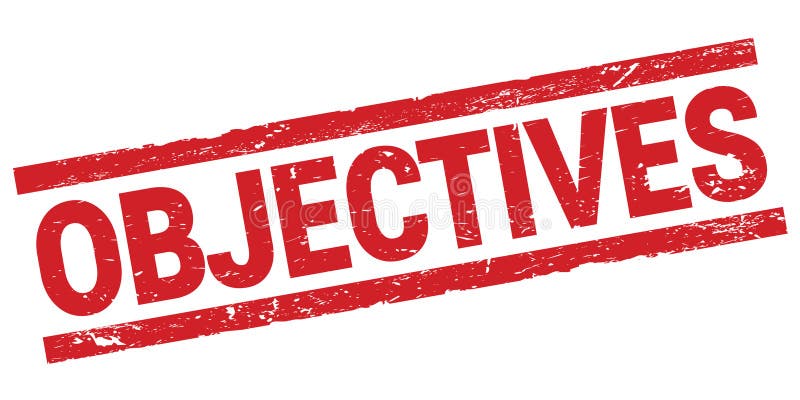 OBJECTIVES Text on Red Rectangle Stamp Sign Stock Illustration ...