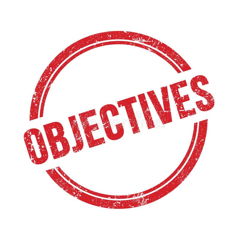 OBJECTIVES Text Written on Red Grungy Round Stamp Stock Illustration ...