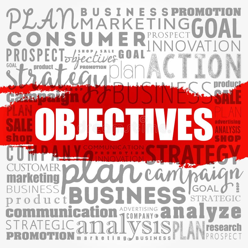 Objectives word cloud stock illustration. Illustration of collage ...