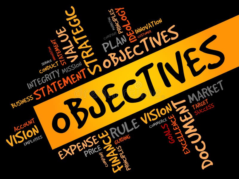 Objectives word cloud stock illustration. Illustration of collage ...