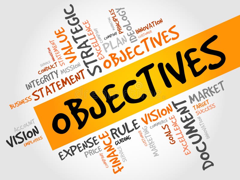 Objectives word cloud stock illustration. Illustration of cloud - 201816304