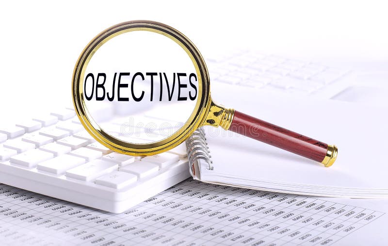 OBJECTIVES Word through Magnifying Glass on Keyboard on the Chart Stock ...