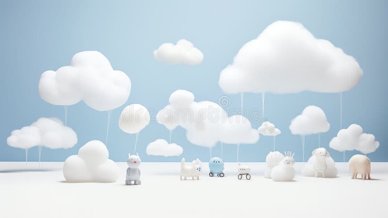 Objects Cloud White Background Stock Illustration - Illustration of ...