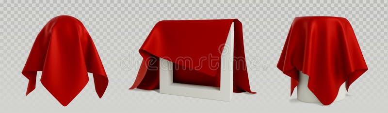 Objects Covered with Red Silk Cloth Stock Vector - Illustration of ...