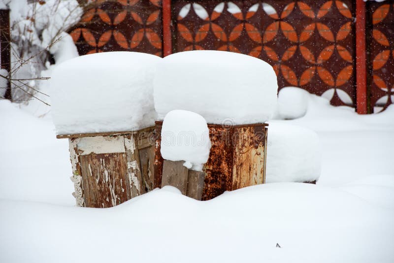 Objects covered with snow stock photo. Image of covered - 139612992