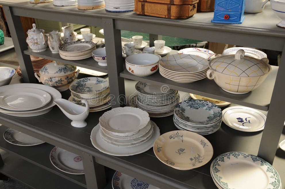 Objects on a flea market editorial stock photo. Image of brac - 219409478