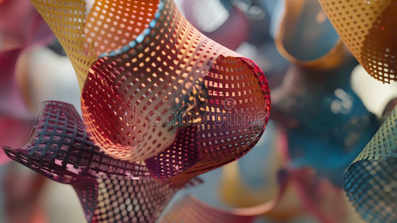 In the Abstract Expanse of the Background, an Array of 3D Objects ...