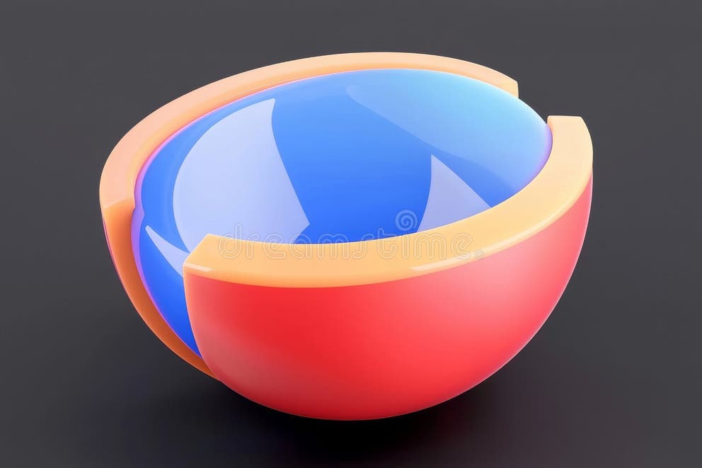 Objects Floating in the Air with a Red and Blue Background Stock Image ...