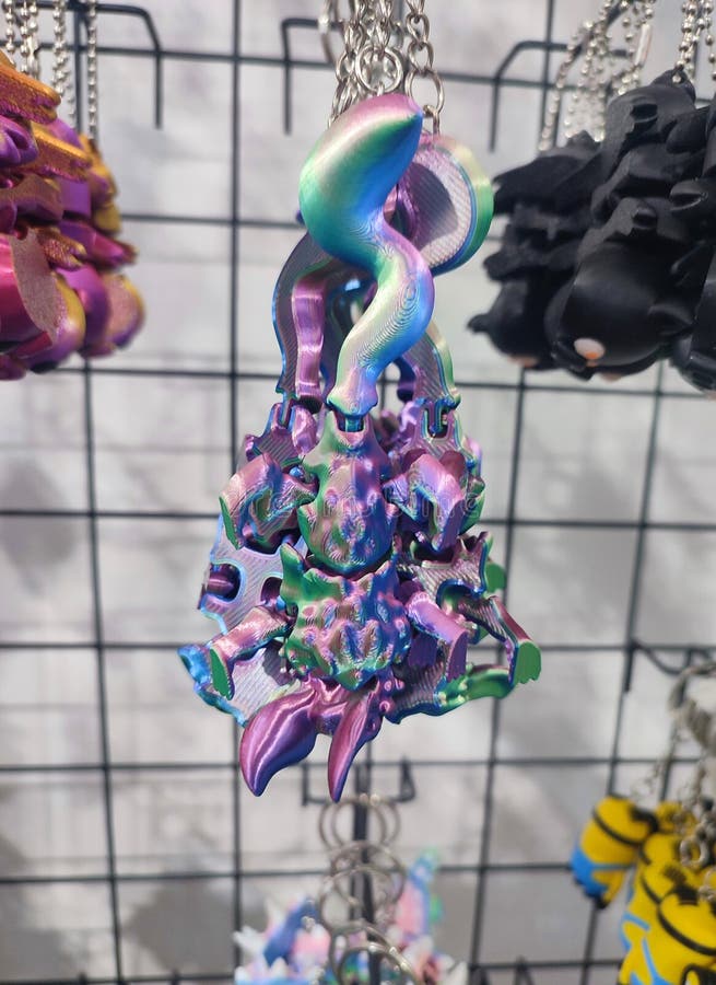 Objects Keychains in Form Different Models of Toys Printed 3D Printer ...