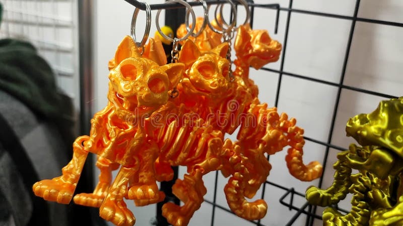 Objects Keychains in Form of Dog Skeleton Models of Toys Printed on 3D ...
