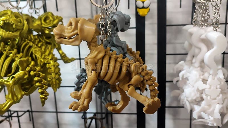 Objects Keychains in Form of Dog Skeleton Models of Toys Printed on 3D ...