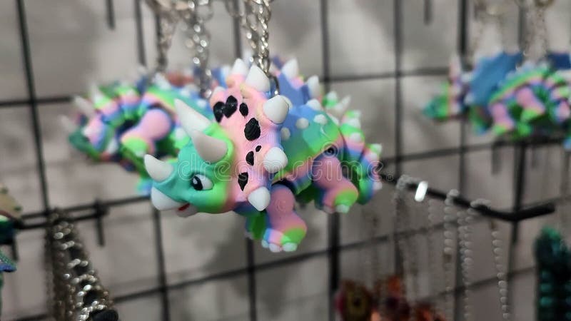 Objects Keychains in Form of Different Models of Toys Printed on 3D ...