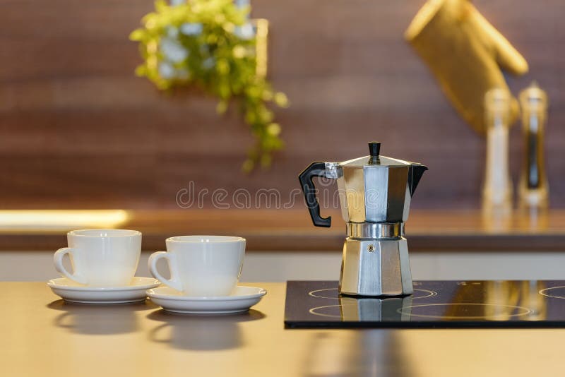 Objects on Kitchen Table in Contemporary Apartment Stock Image - Image ...