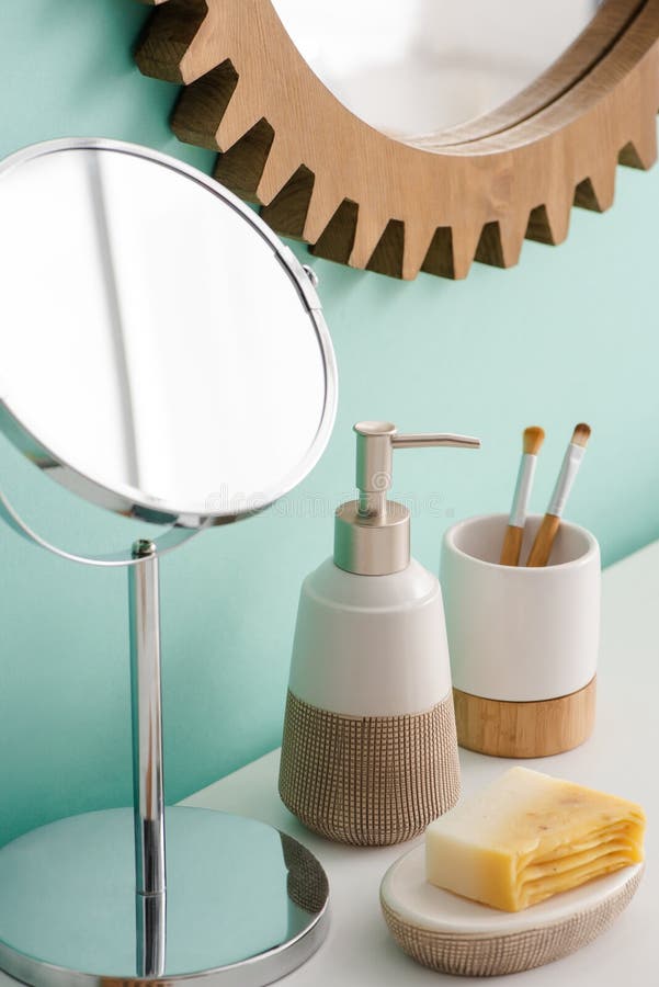 Objects and Mirrors in Bathroom, Zero Stock Photo - Image of objects ...